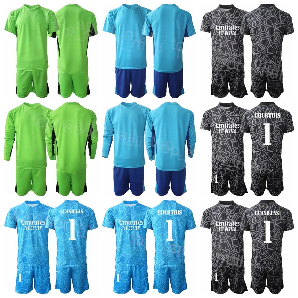 Club Team Goalkeeper GK Soccer Long Sleeve 1 Thibaut Courtois Jersey 26 ...