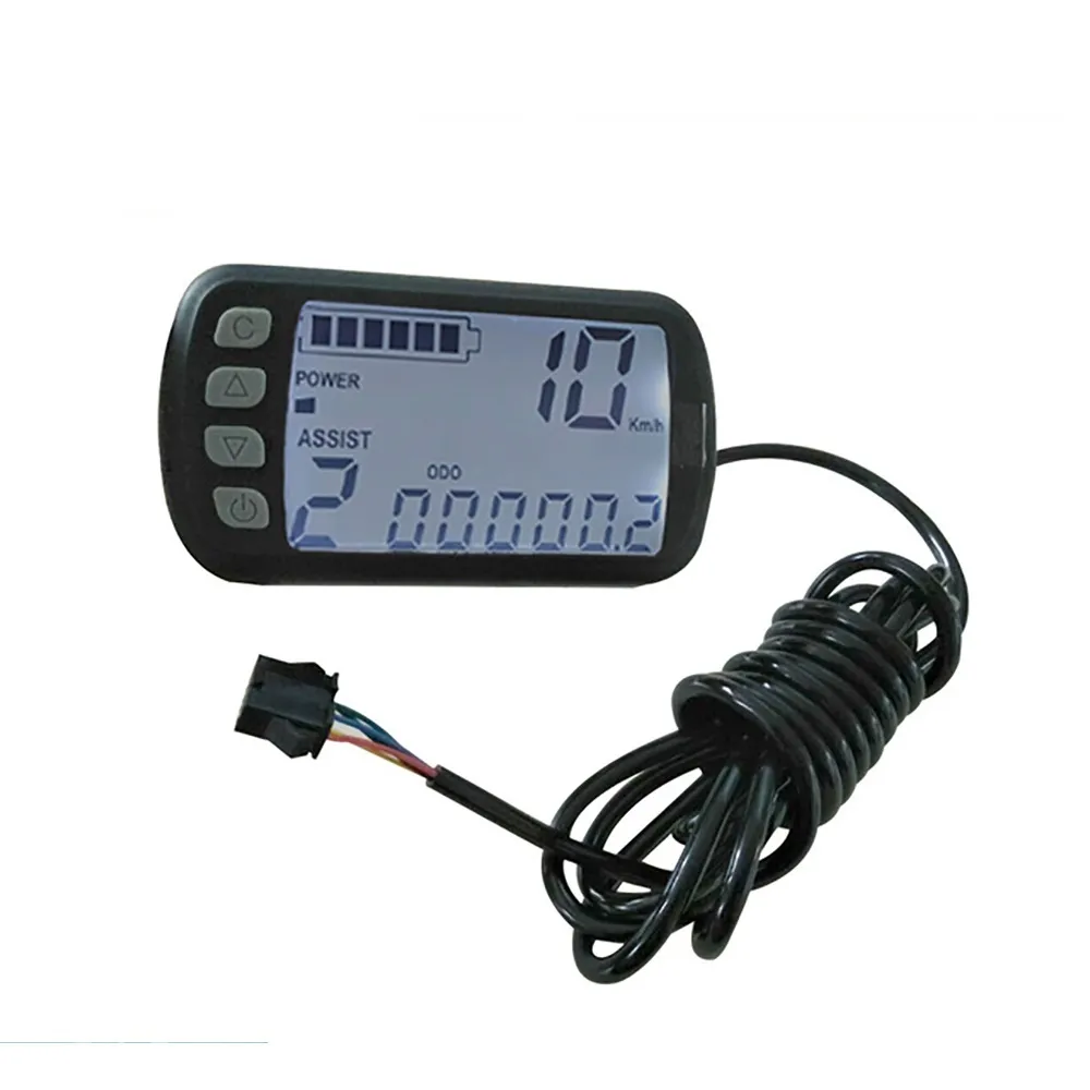 Waterproof Mini LCD Electric Bike Speedometer With 5 Connector Wires ...