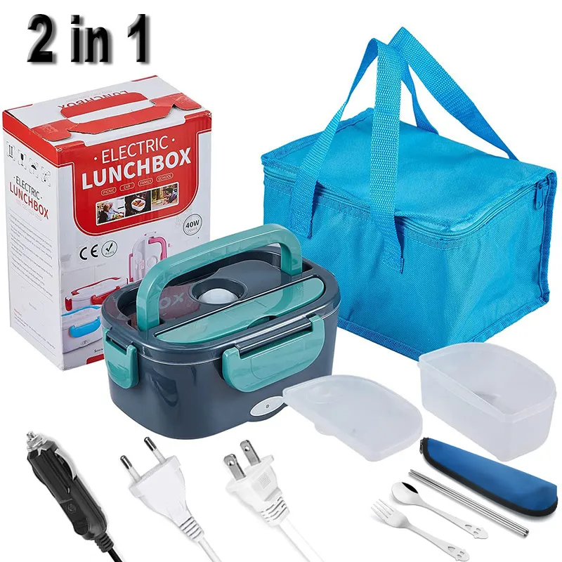 Portable Electric Lunch Box - Dual Use Car & Home Food Warmer ...