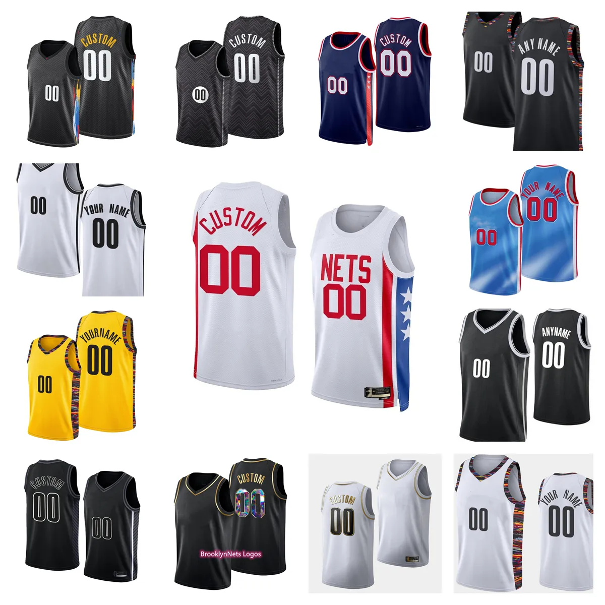 Custom Printed 2022 23 New Basketball Jerseys 7 Kevin 1 Kyrie 10 Ben ... Custom Printed 2022 23 New Basketball Jerseys 7 Kevin 1 Kyrie 10 Ben ...