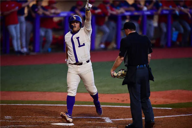 American College Football Wear Cuatom NCAA LSU Tigers Baseball Jersey ...