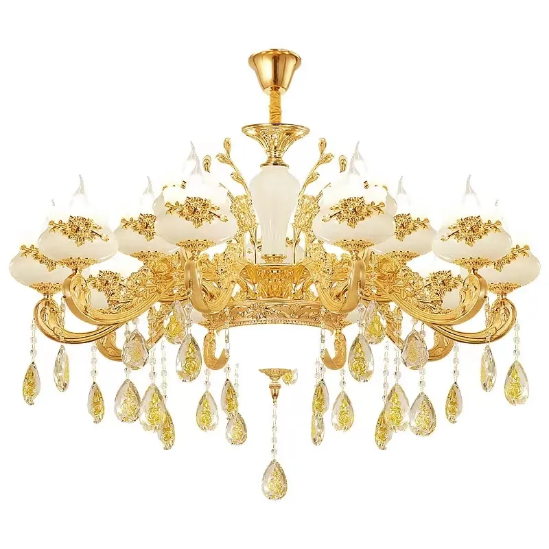 Gold Chandelier: Modern Crystal LED Ceiling Light, Scandinavian ...