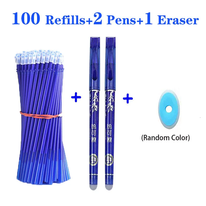 Wholesale 100 Refills Hauser Blue Gel Pen Set With 2 Erasable And 1 ...