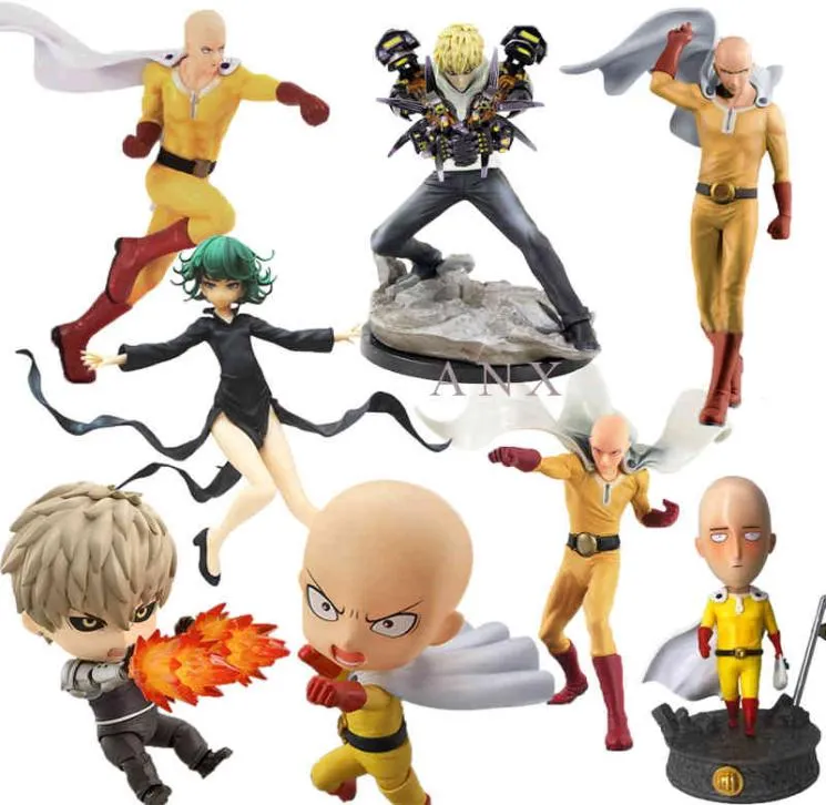 1025cm Anime One Punch Man Figure Saitama Sensei Genos PVC Action ...