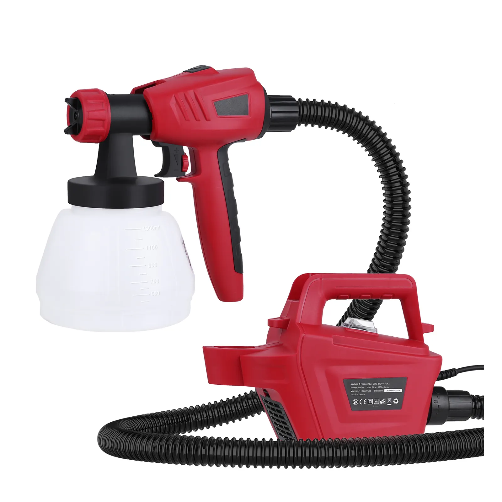 Electric Paint Sprayer Meterk 800W: 1300ML High Power Paint Gun With 3 ...