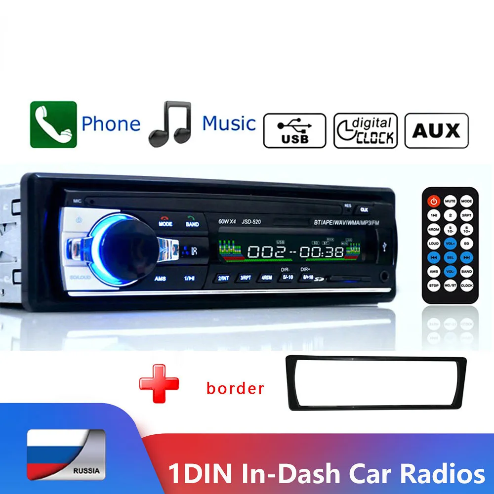 Bluetooth CD Player For Car Stereo: 12V JSD 520 MP3 Player With AUX IN ...