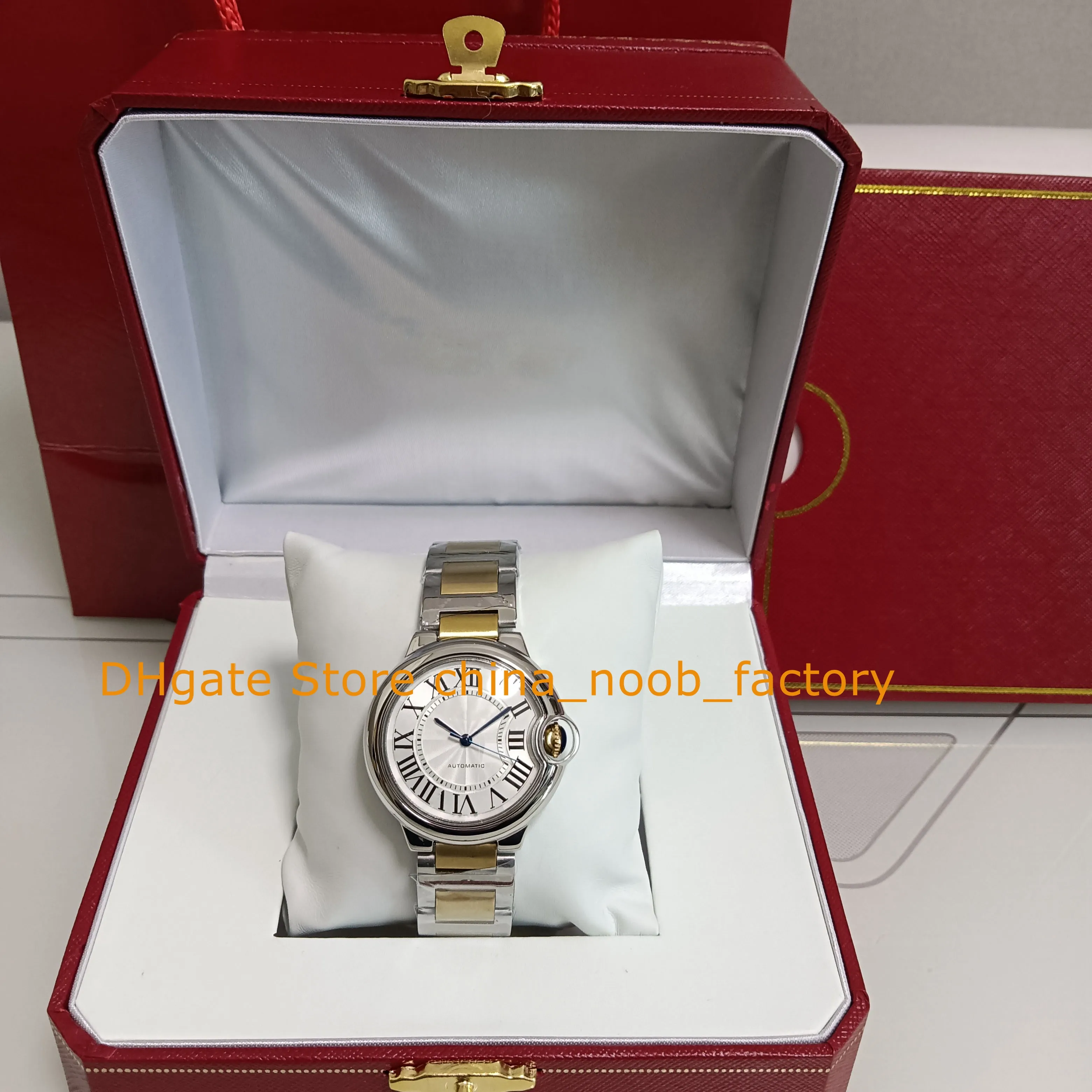 3 Style Automatic Mechanical Watches 36mm Midsize Silver Roman Dial 18k ...