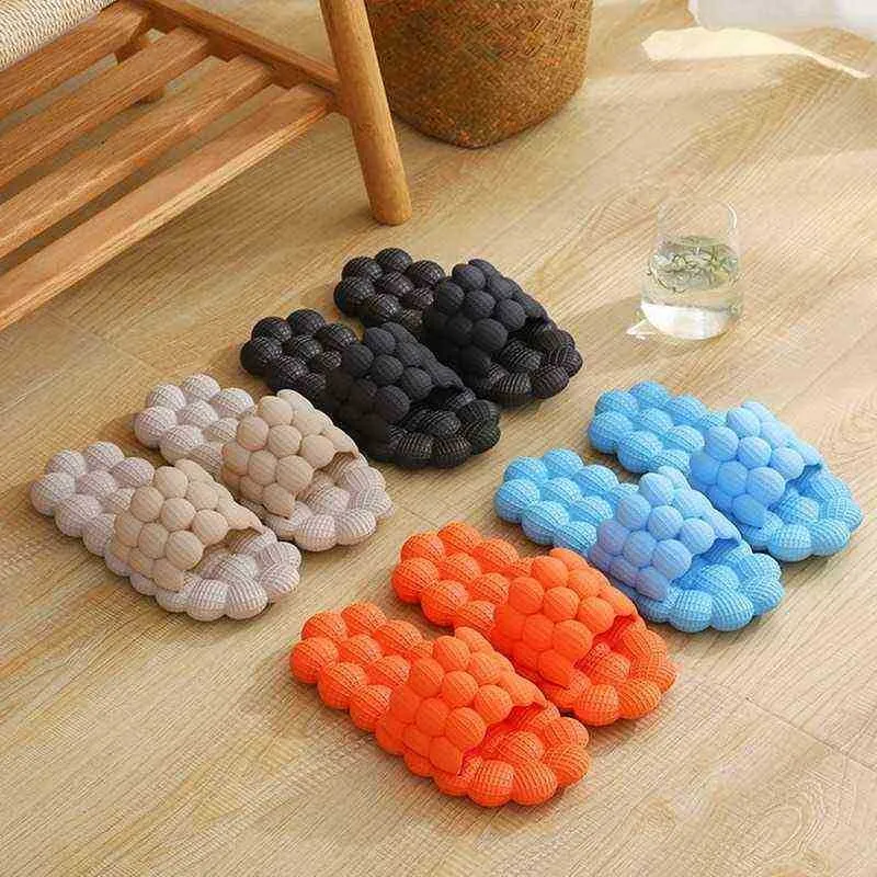 J220716 Womens Bubble Ball Massage Sole Slippers Cozy Anti Slip Indoor ...