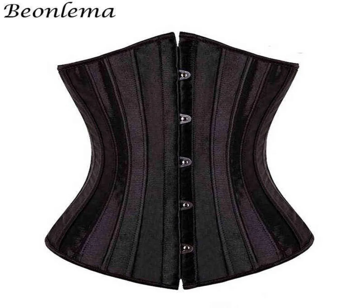 Beonlema Satin Steel Bone Waist Trainer Corset Waist Cincher Shaper for ...