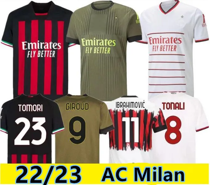 GIROUD ORIGI DEST 22/23 Soccer Jerseys TOMORI IBRAHIMOVIC R.LEAO ...