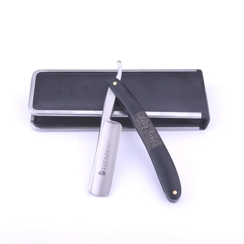 Titan Titan Men's straight razor with Wooden Handle and Steel Blade ...