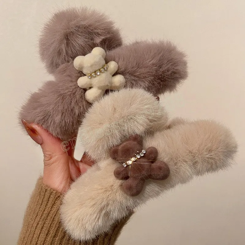 DHgate.com:Acrylic Plush Bear Clamps: Chic Winter Hair Claw Clips for ...