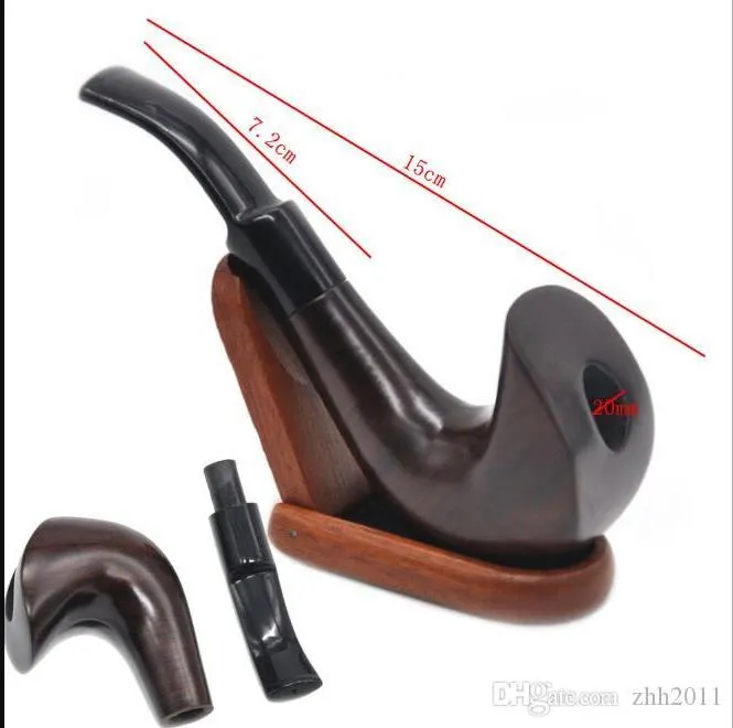 Novel Curved Surface Polished Ebony Pipe New Ruili Style Cigarette Pot ...