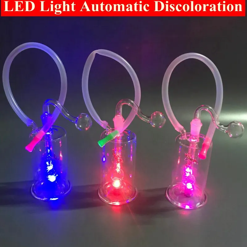 New Glass Oil Burner Bong LED Water Pipes Small Bubbler Bongs MiNi Oils ...