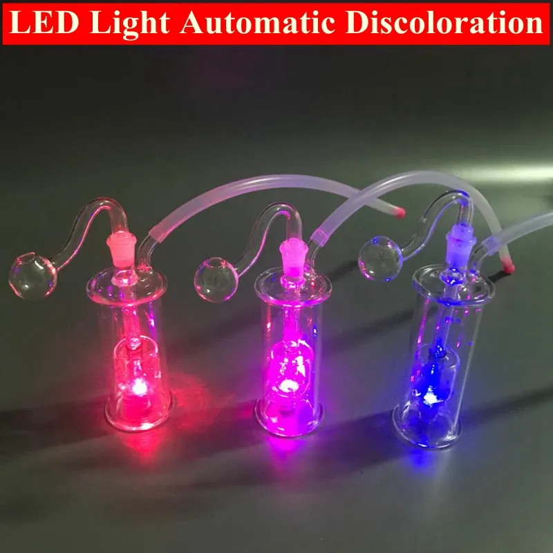 LED Glass Oil Burner Bong Water Pipes Small Bubbler Bongs Oils Dab Rigs ...