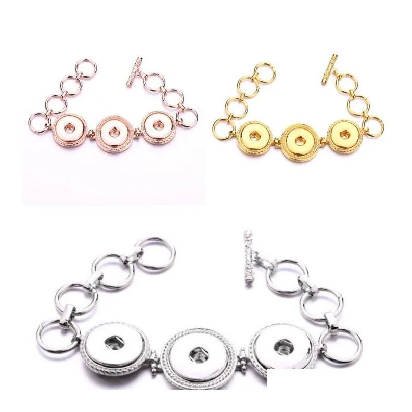 Adjustable Snap Button Snap Charm Bracelets For Women DIY 18mm Buttons ...