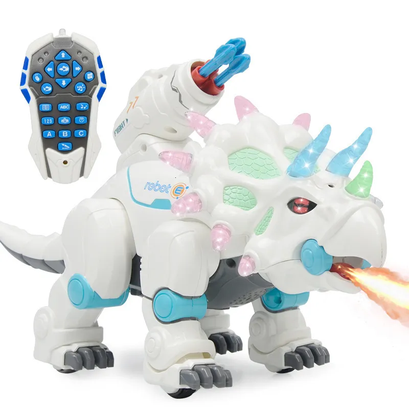 RC Dinosaur Robot Toy: Smart Spray Missile, Remote Control Action Figure, Educational Learning ...