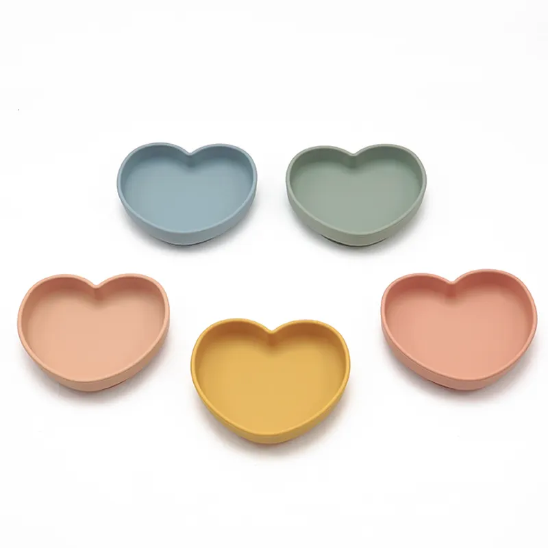 Cups Dishes Utensils Heart Shape Dinnerware Silicone Cookware Plate For ...