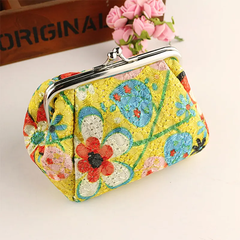 DHgate.com:10pcs Dainty Coin Purses: Floral Printed Gold PU Leather ...