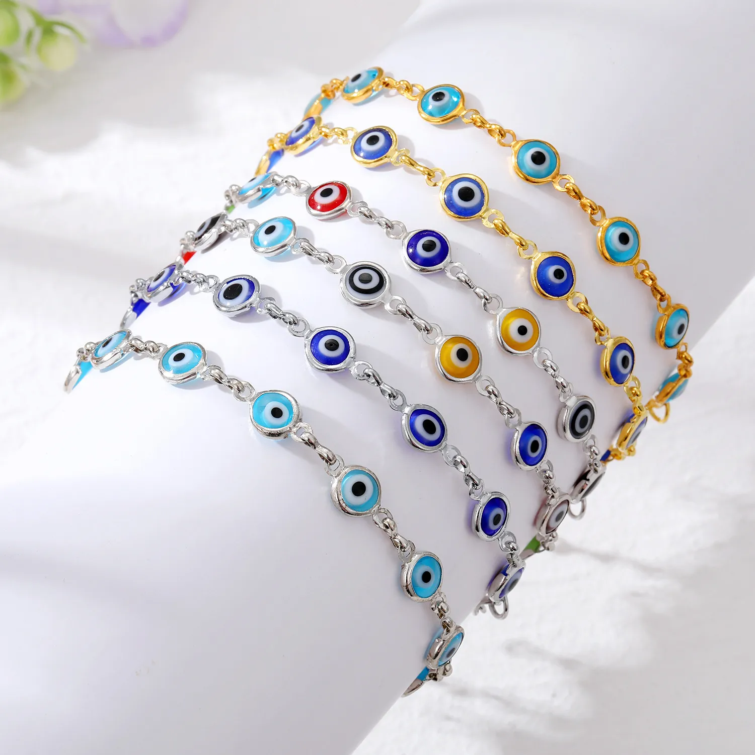 Turkish Eye Jewelry: Colorful Protection Bracelet With Blue Eye Charms ...