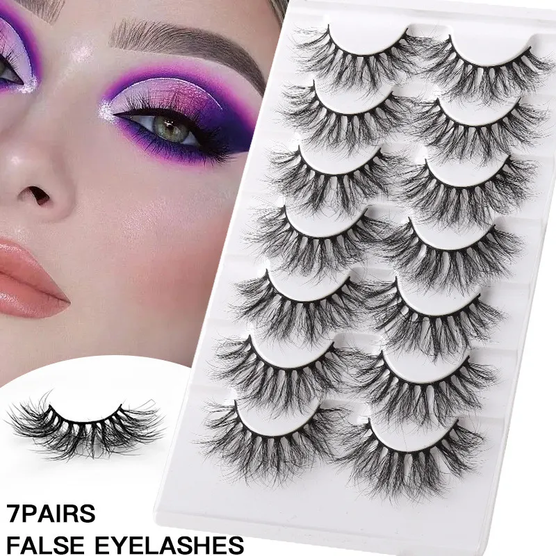 New 3D Eyelashes Extension Wispy Fluffy Cross Messy Faux Mink Lashes ...