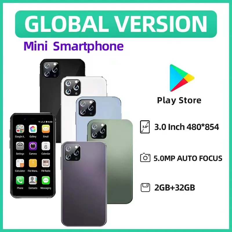 I14 Mini Cell Phone 3.0'' Display Android 8.1 Smartphone Google Play ...