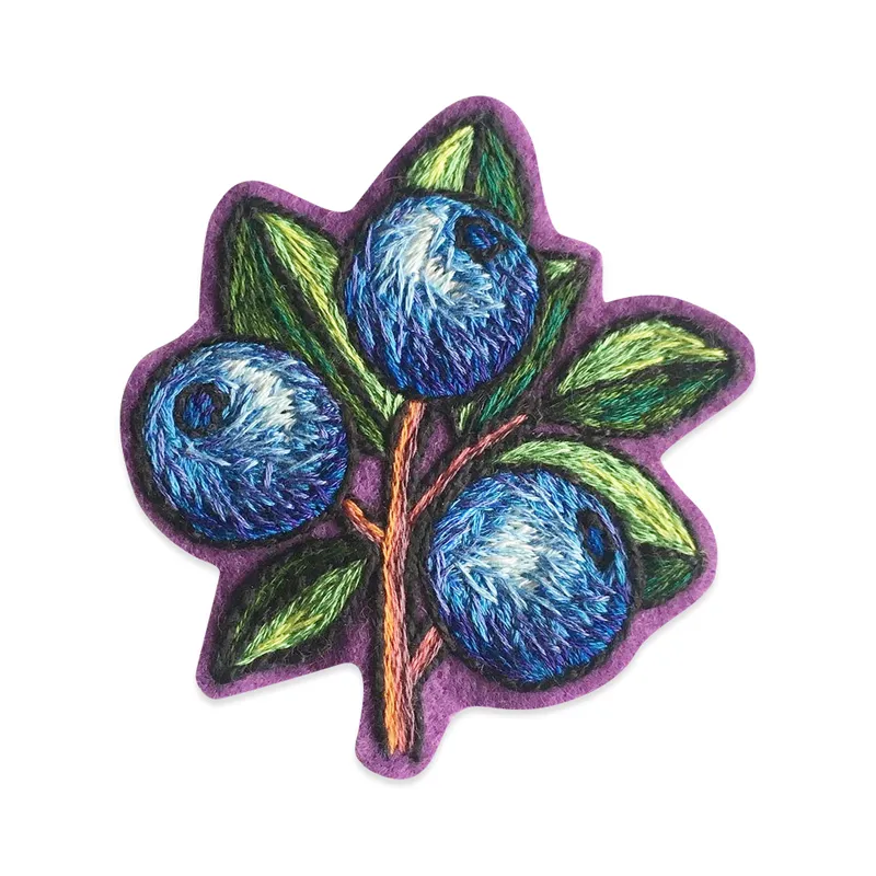 Blueberry Fruit Embroidery Patches Sewing Notions Iron On For Clothing ...