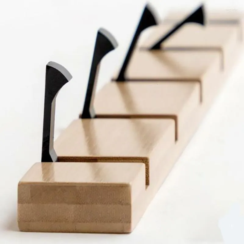 Modern Wall Mounted Coat Rack - Folding Wooden Coat Hooks, Space Saving ...