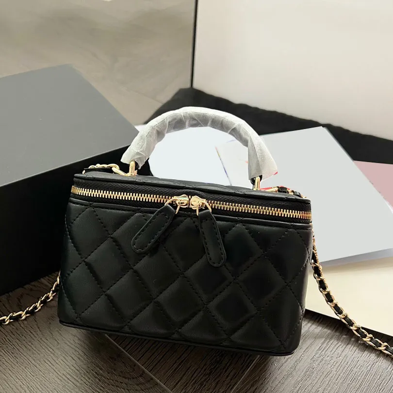 22A Womens Designer Cosmetic Case Box Bags Top Handle Totes With Gold ...