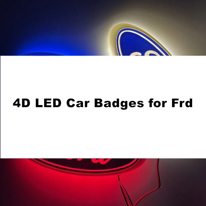 Bright 4D LED Car Emblems White Blue Red LED Badges For Vehicles 145 X ...