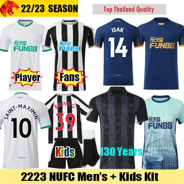 22 23 Newcastle Soccer Jerseys BRUNO G. 2022 2023 NUFC 130 Years ...