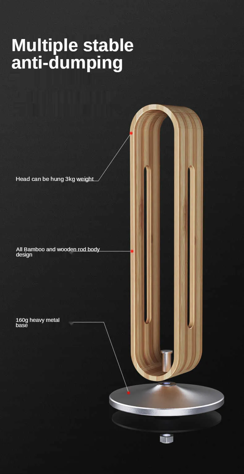 Car Headset Stand Bamboo Wood Aluminum Headphone Holder Gaming Earphone ...