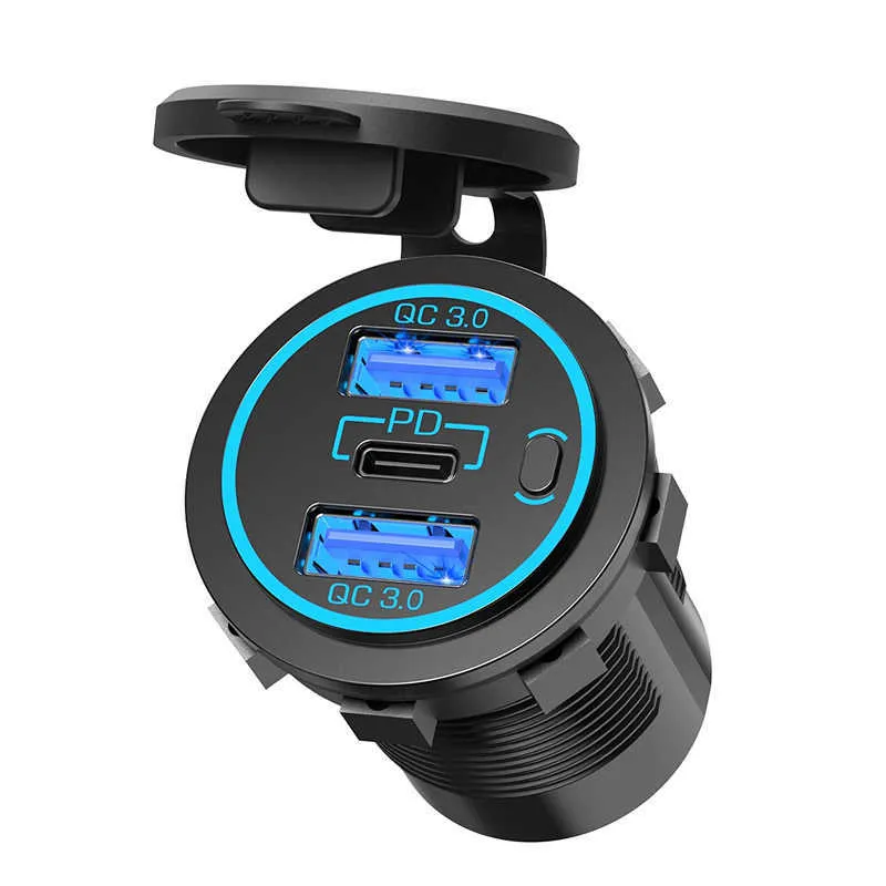 60W Multiple Car Charger Adapter - PD3.0 & Dual QC3.0 Ports, 12V/24V ...