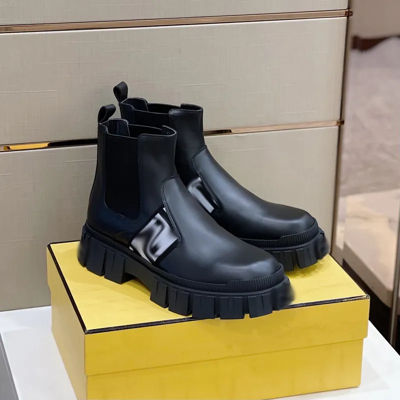 Luxury Designer Mens Flat Leather Ankle Boots High Heel, Short Platform ...