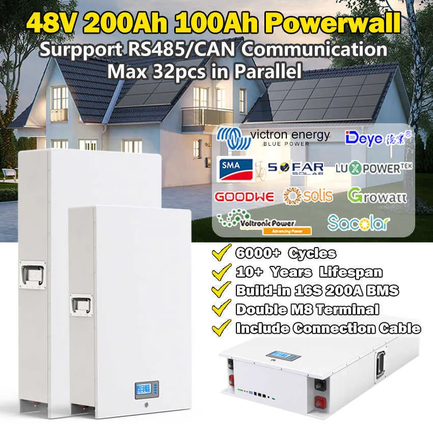 48V Powerwall LiFePO4 200Ah 100Ah 51.2V 10KWh Wall... From ...
