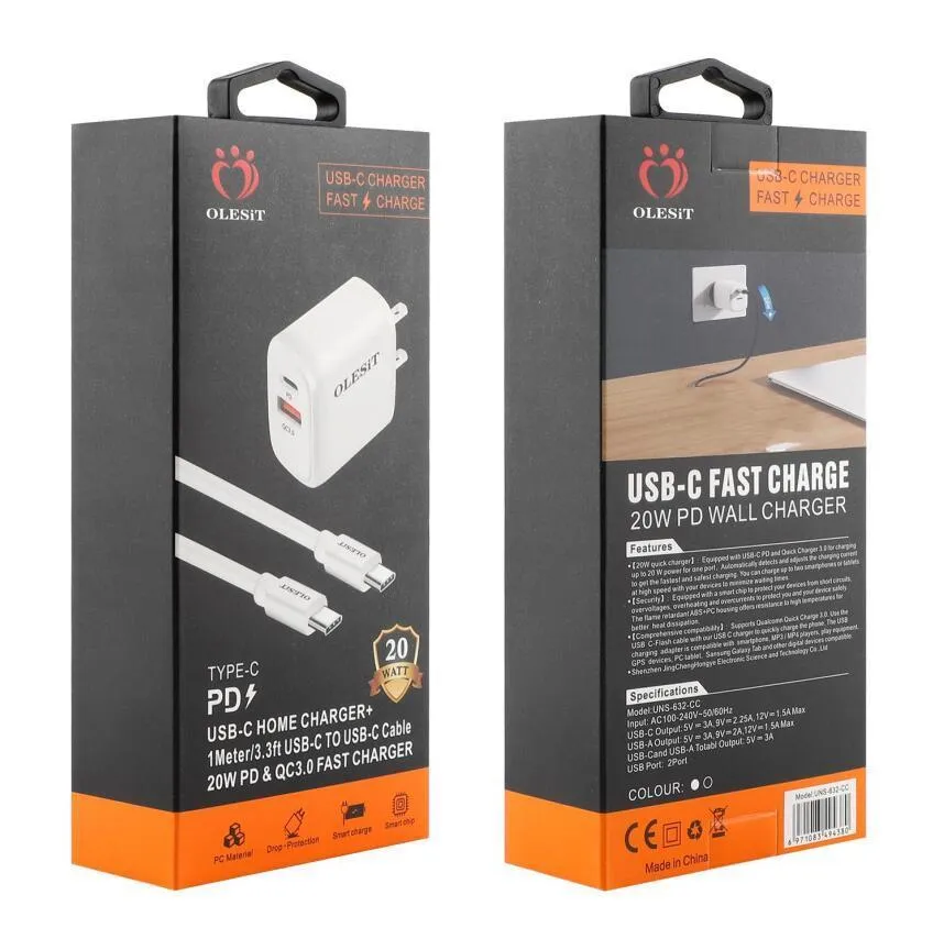 20W Dual Usb 5v 1a C Charger With Quick Charge 5V 3A, QC3.0, And PD For Samsung And Xiaomi ...