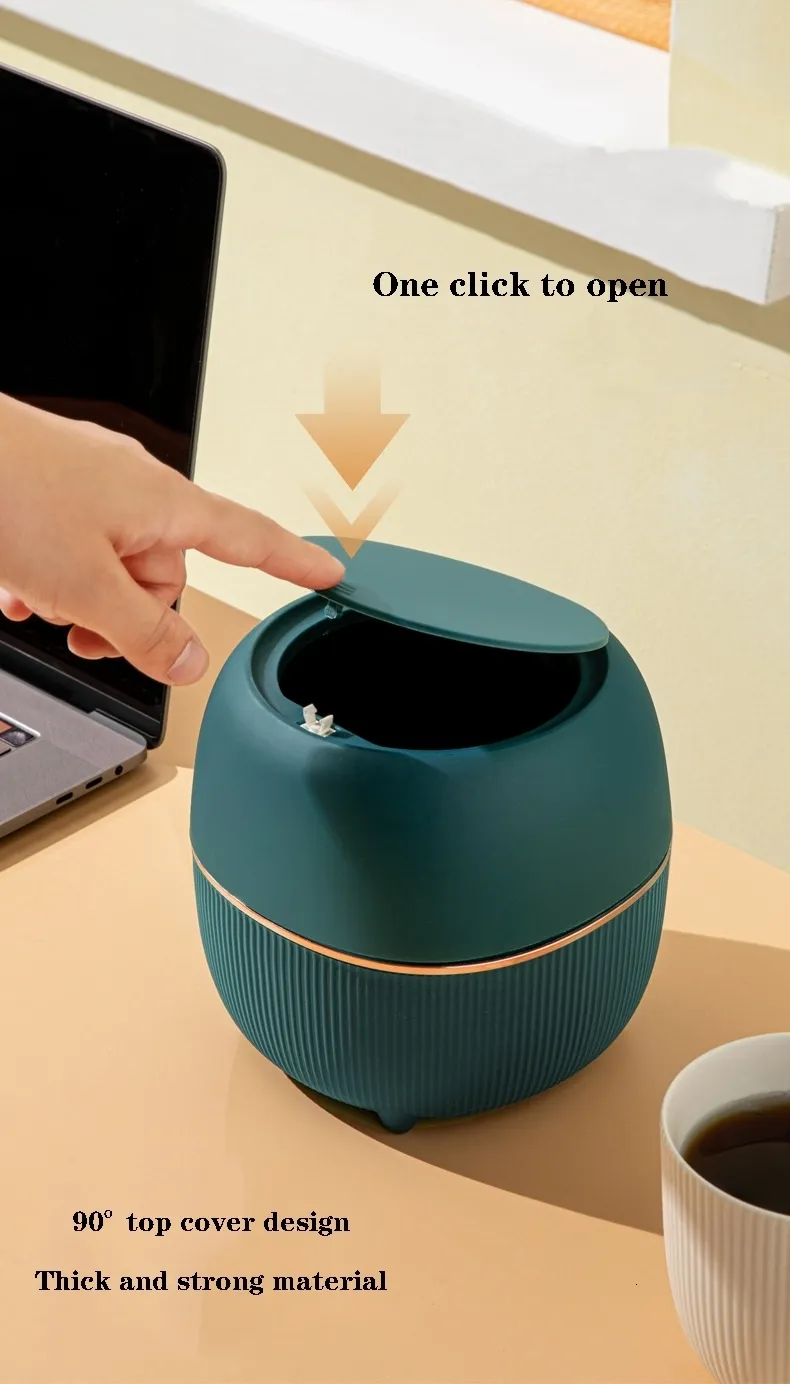 Mini Desktop Trash Can - Stylish Small Waste Bin, Creative Luxury ...