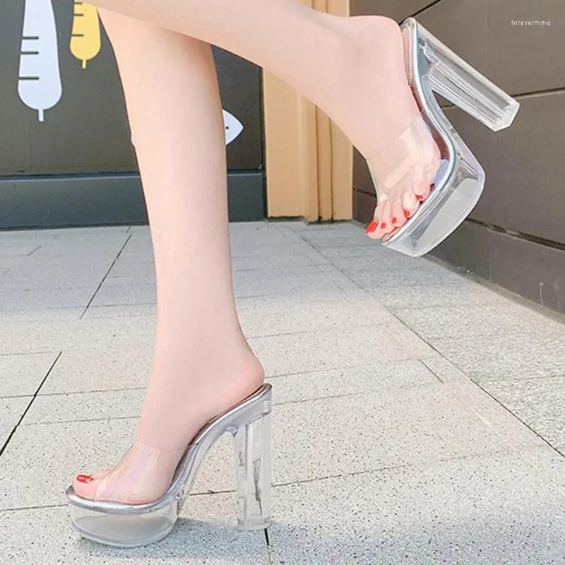 Crystal High Heels: Sexy Open Toe Slippers, 13cm Heels, Sizes 35-42 ...