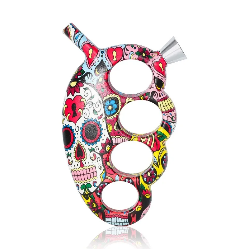 Luminous Knuckles Hand Pipe Plastic Smoking Dab Rig Bubbler Recycler ...