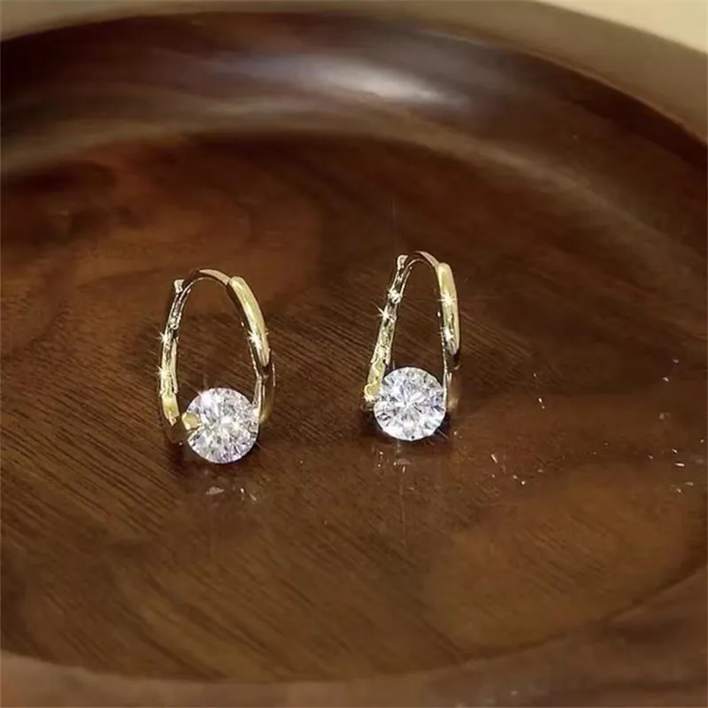 Simple Zirconia Stud Earrings - Delicate Single Stone Earrings for ...