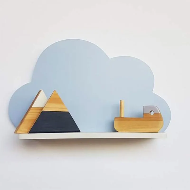 Floating Corner Shelf, Rabbits Decor: Nordic Style Wooden Wall Shelf ...