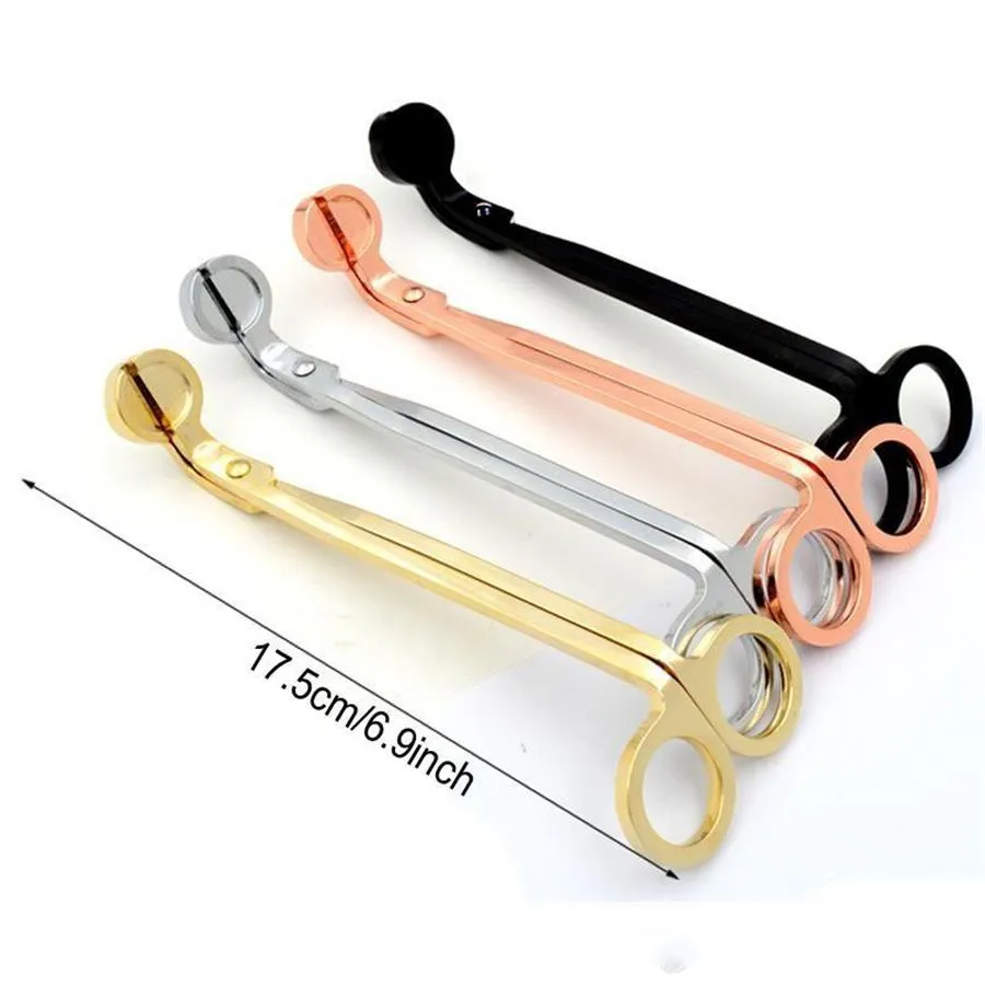 UPS Stainless Steel Snuffers Candle Wick Trimmer Rose Gold Two Scissors Cutter Oil Lamp Trim ...