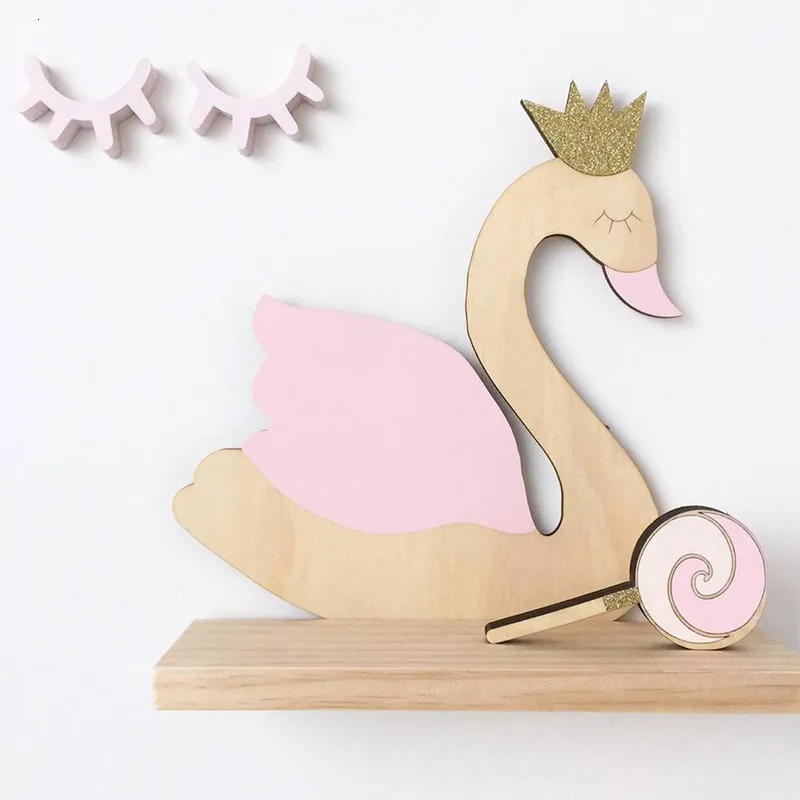 Floating Corner Shelf, Rabbits Decor: Nordic Style Wooden Wall Shelf ...