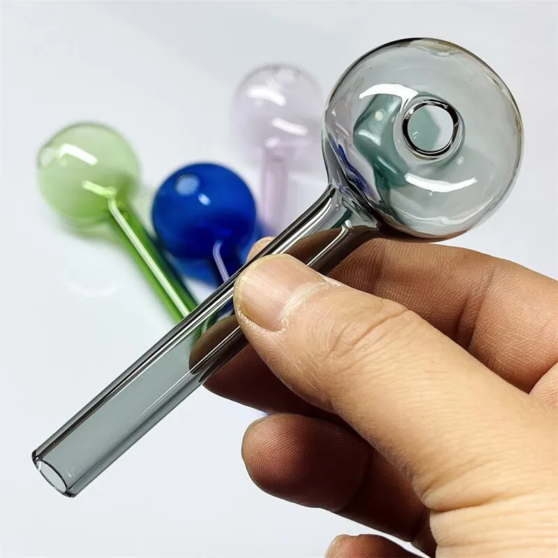 4CM Pyrex Glass Oil Burner Pipe Durable Smoking Pipe For Herbs And ...