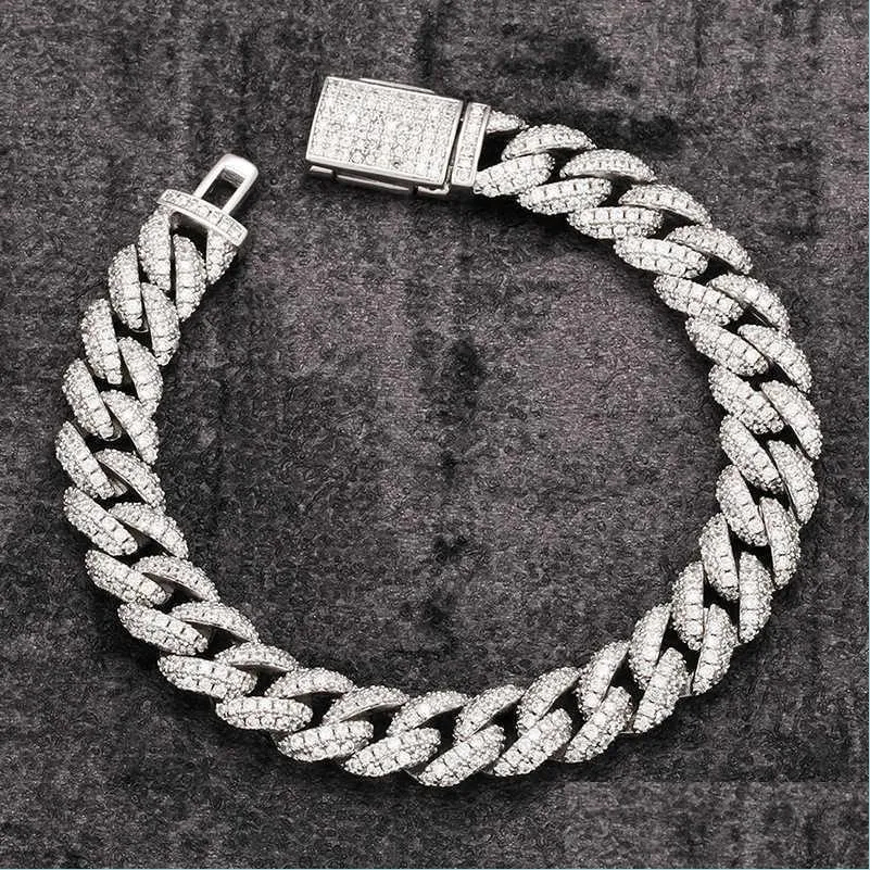 18 Iced Out Diamond Cuban Link Pendant With 10mm Silver Setting Hip Hop ...