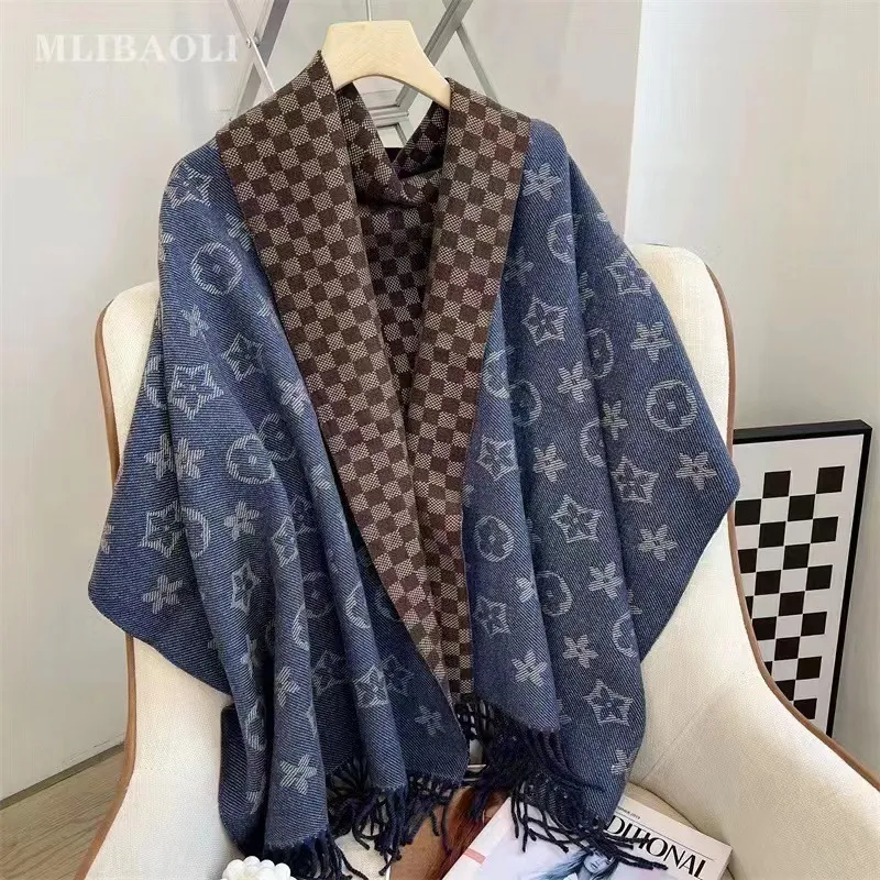 Designer Cashmere Scarf: Women's Pashmina Shawl Warm Knitted Neck Scarf ...