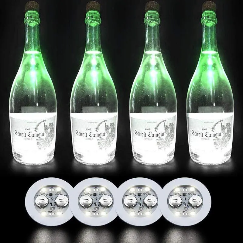 Glowing Bottle Coasters, LED Light Up Coasters, USB Rechargeable LED ...