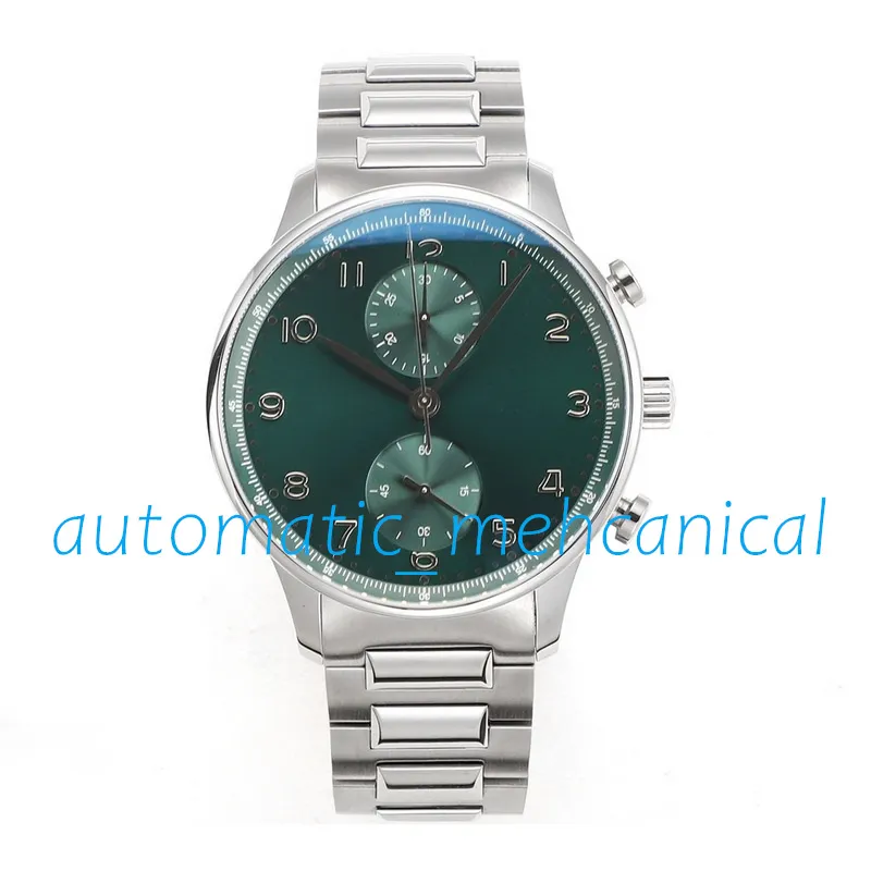 2022 Men's Automatic Mechanical Chronograph Watch With Emerald Green ...