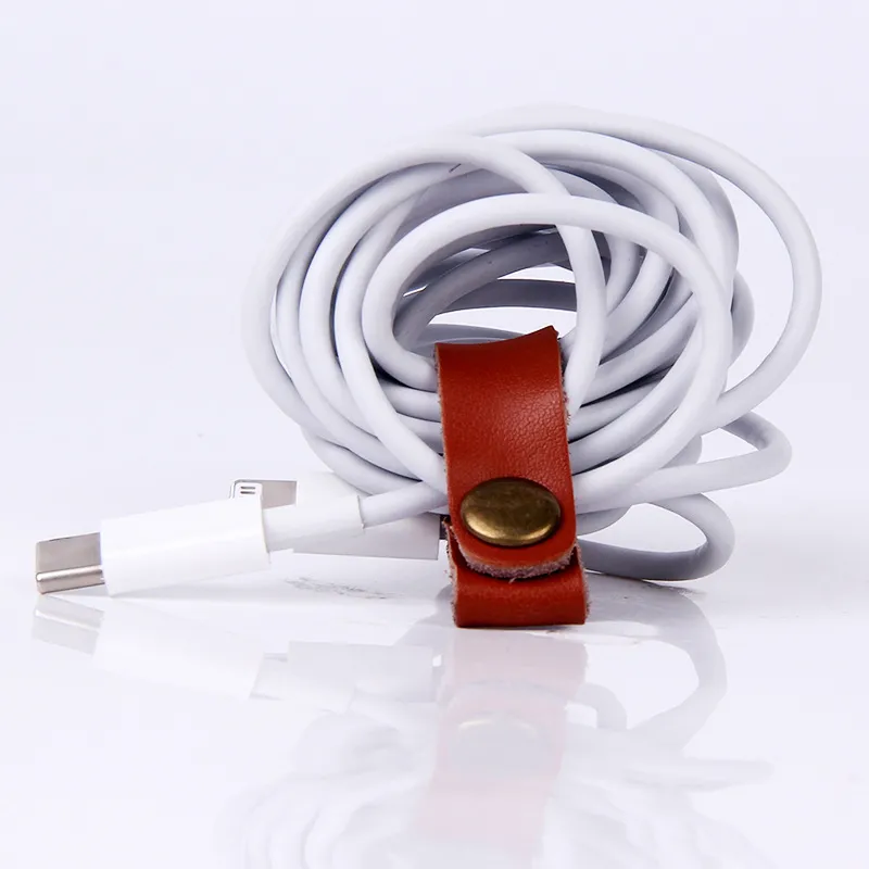 Premium Leather Cable Organizer Clip - Headphone Cord Keeper & Wire ...