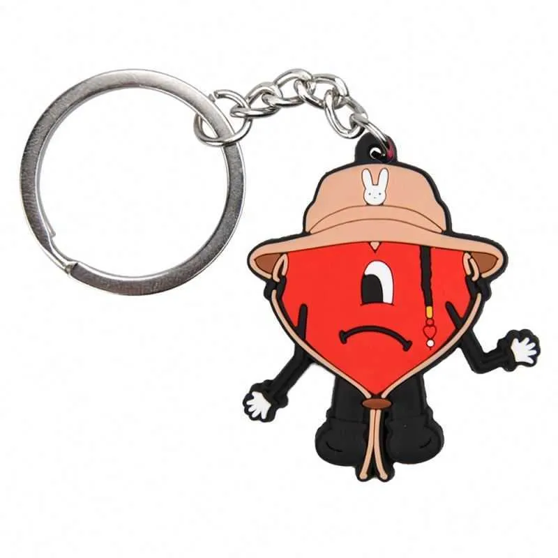 Luxury Designer Bad Bunny 3D Key Ring With Wrist Straps For Car ...
